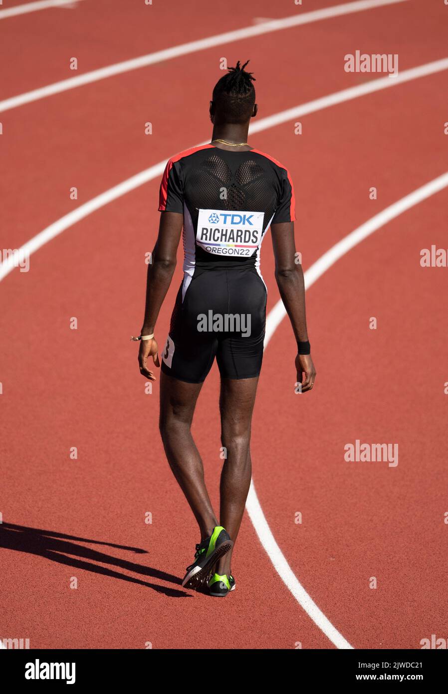 Jereem Richards of Trinidad and Tobago competing in the men’s 200m ...