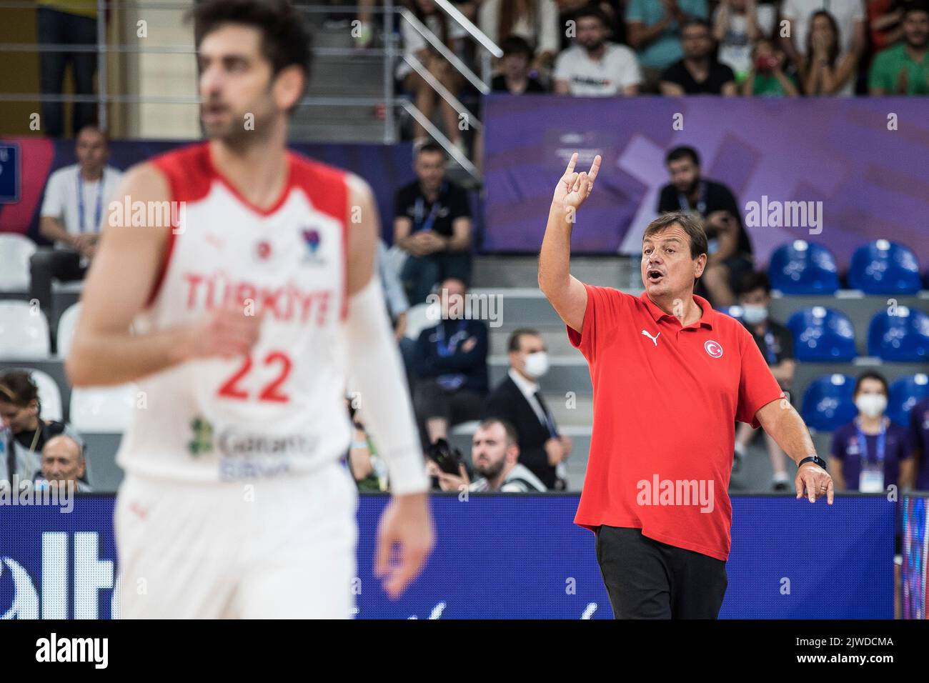 Tbilisi, Georgia, 4th September 2022. Head Coach Ergin Ataman of Turkey ...