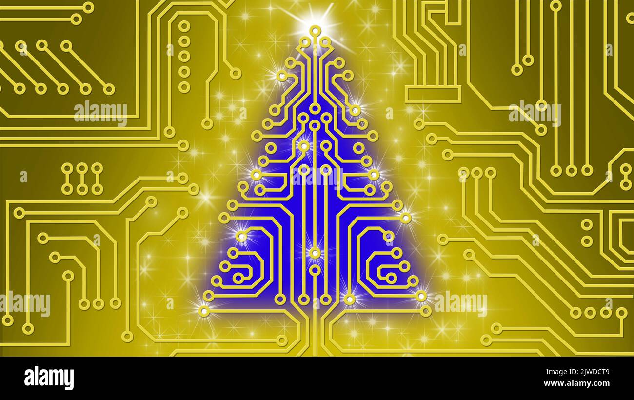 Christmas tree made of an electronic circuit board Stock Photo - Alamy