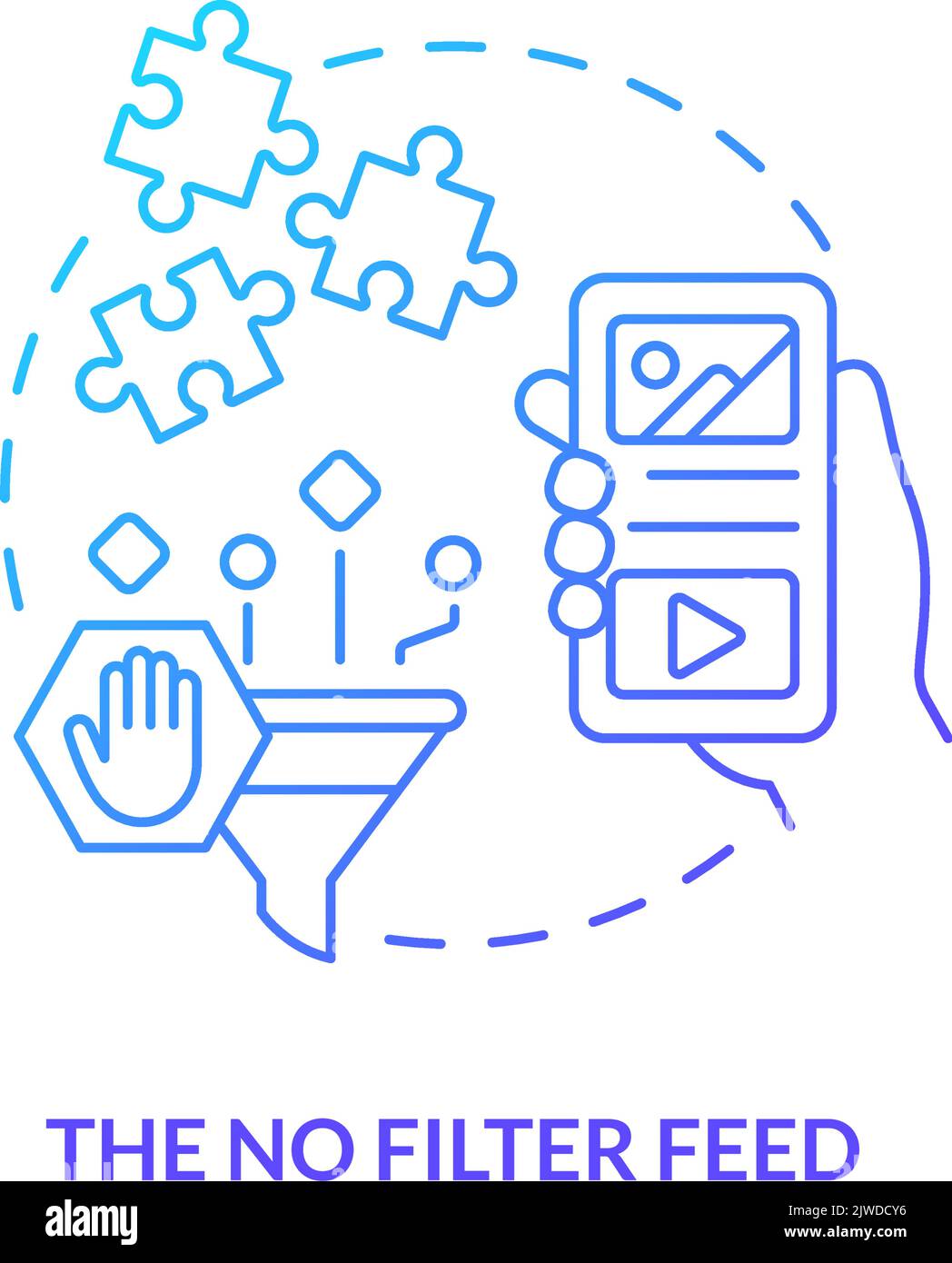 No filter feed blue gradient concept icon Stock Vector Image & Art - Alamy