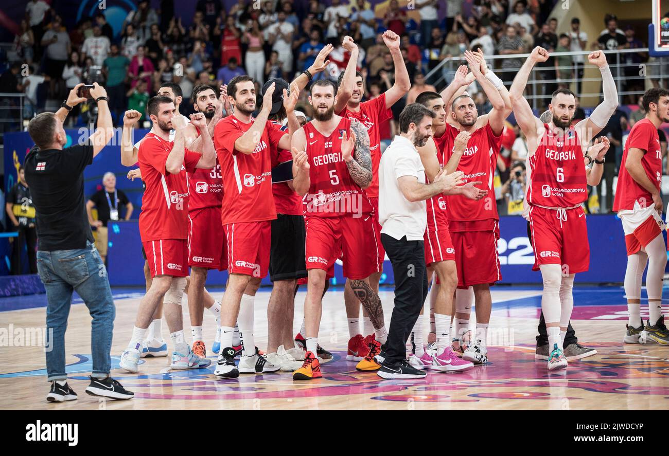 Tbilisi, Georgia, 4th September 2022. The players of Georgia celebrate ...