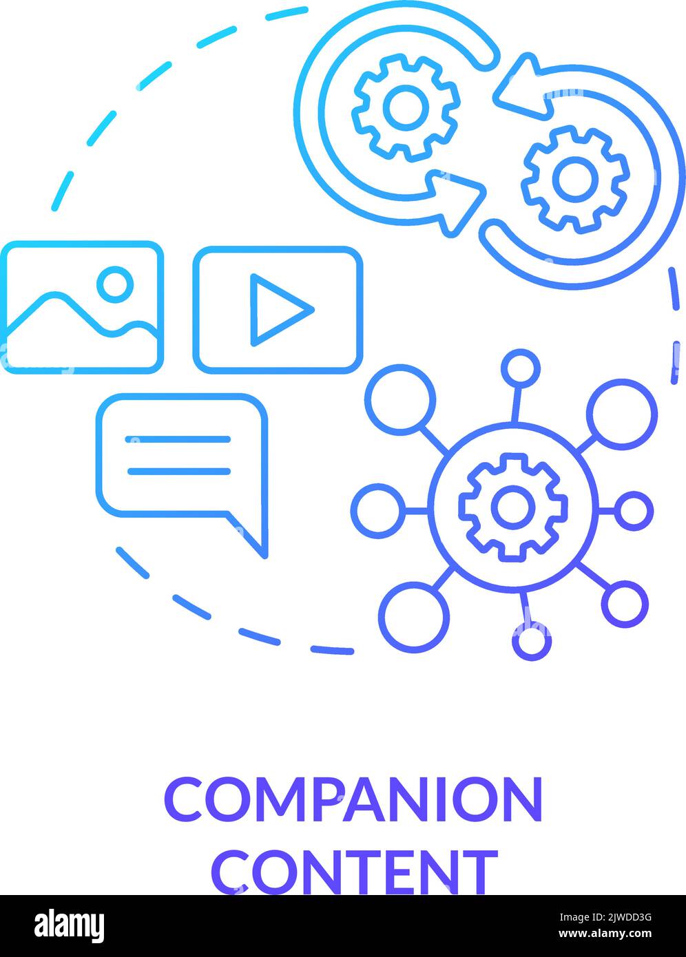 Companion content blue gradient concept icon Stock Vector Image & Art ...