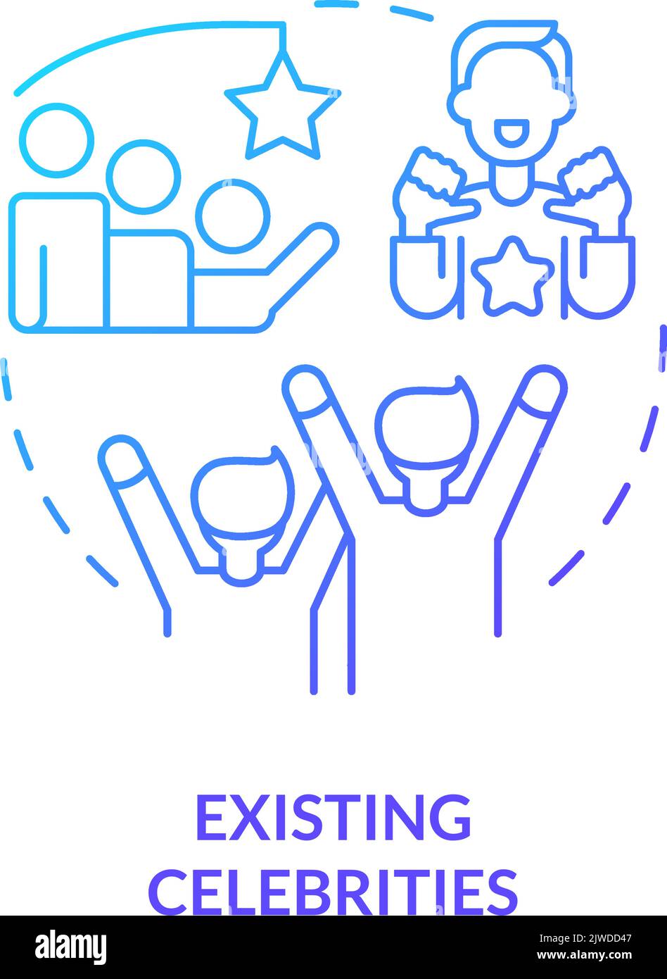 Existing celebrities blue gradient concept icon Stock Vector Image ... Existing celebrities blue gradient concept icon Stock Vector Image ...
