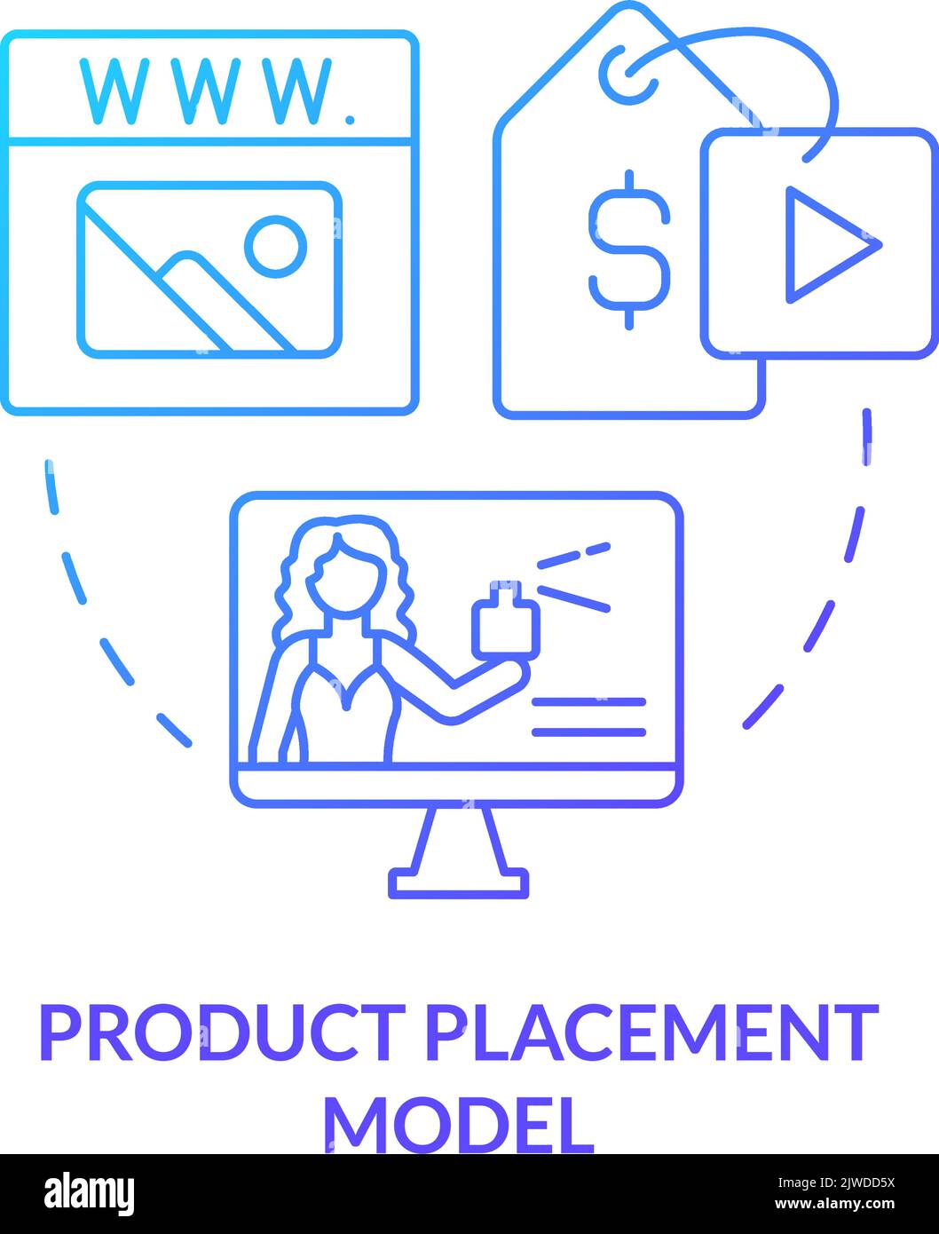 Product placement model blue gradient concept icon Stock Vector Image & Art - Alamy