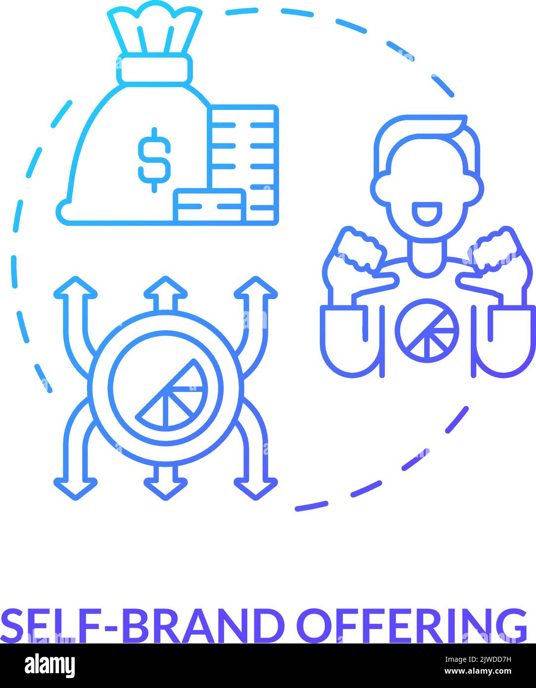 Self brand offering blue gradient concept icon Stock Vector Image & Art ...