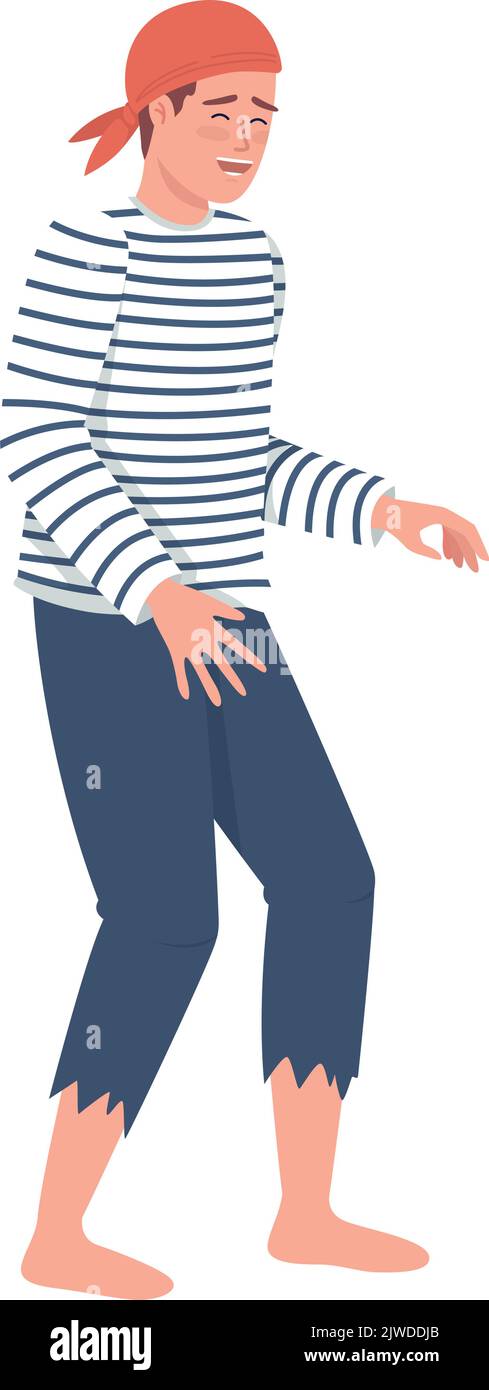 Man in pirate costume semi flat color vector character Stock Vector ...