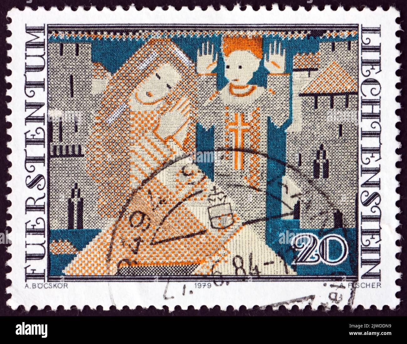 LIECHTENSTEIN - CIRCA 1979: a stamp printed in Liechtenstein shows ...