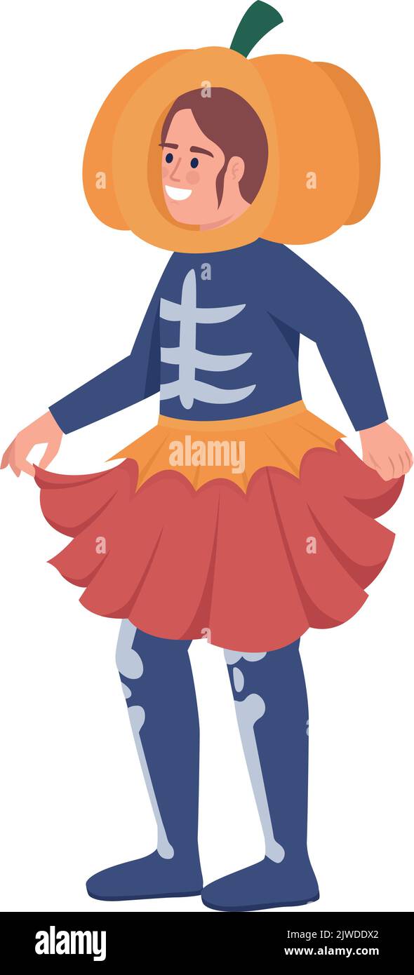 Halloween costume for girl semi flat color vector character Stock ...