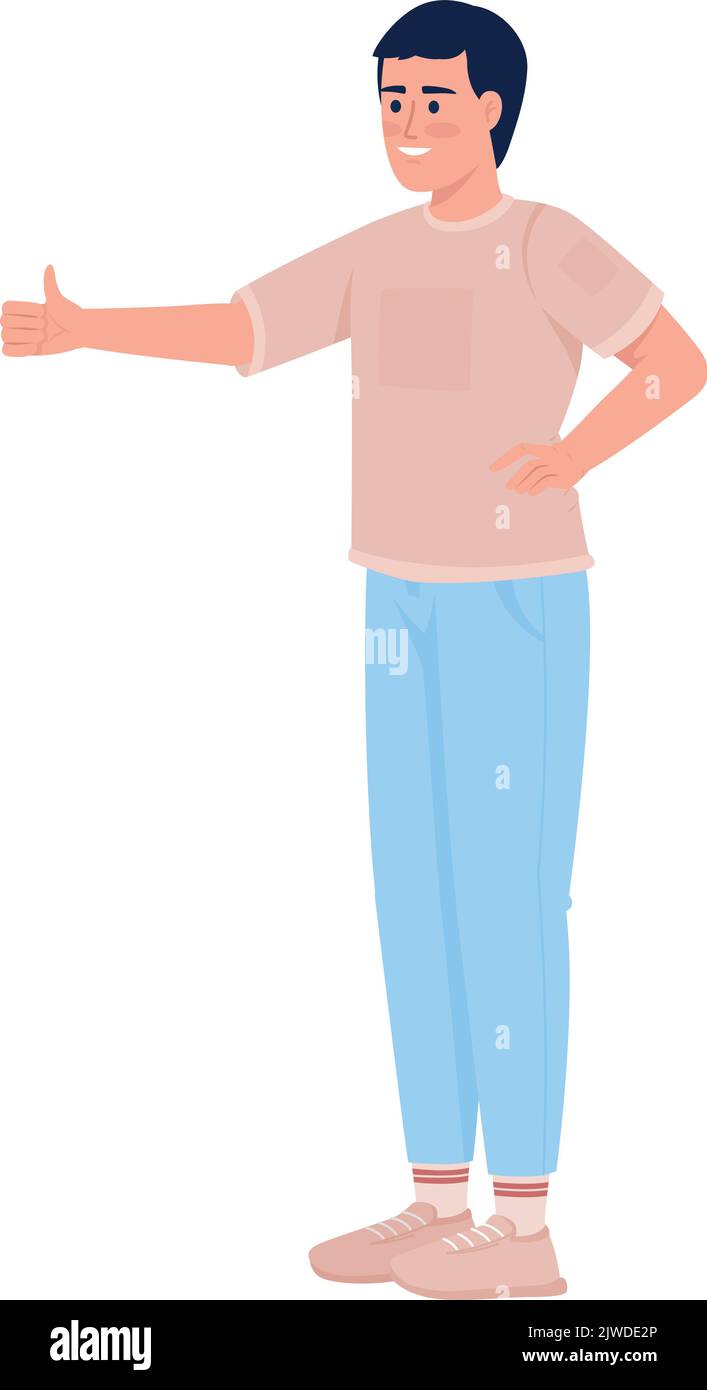 Smiling man semi flat color vector character Stock Vector Image & Art ...