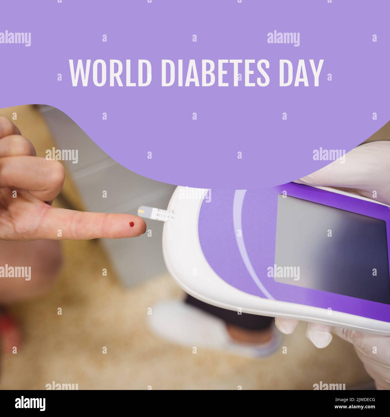 Composition of world diabetes day text over hands of doctor and patient ...