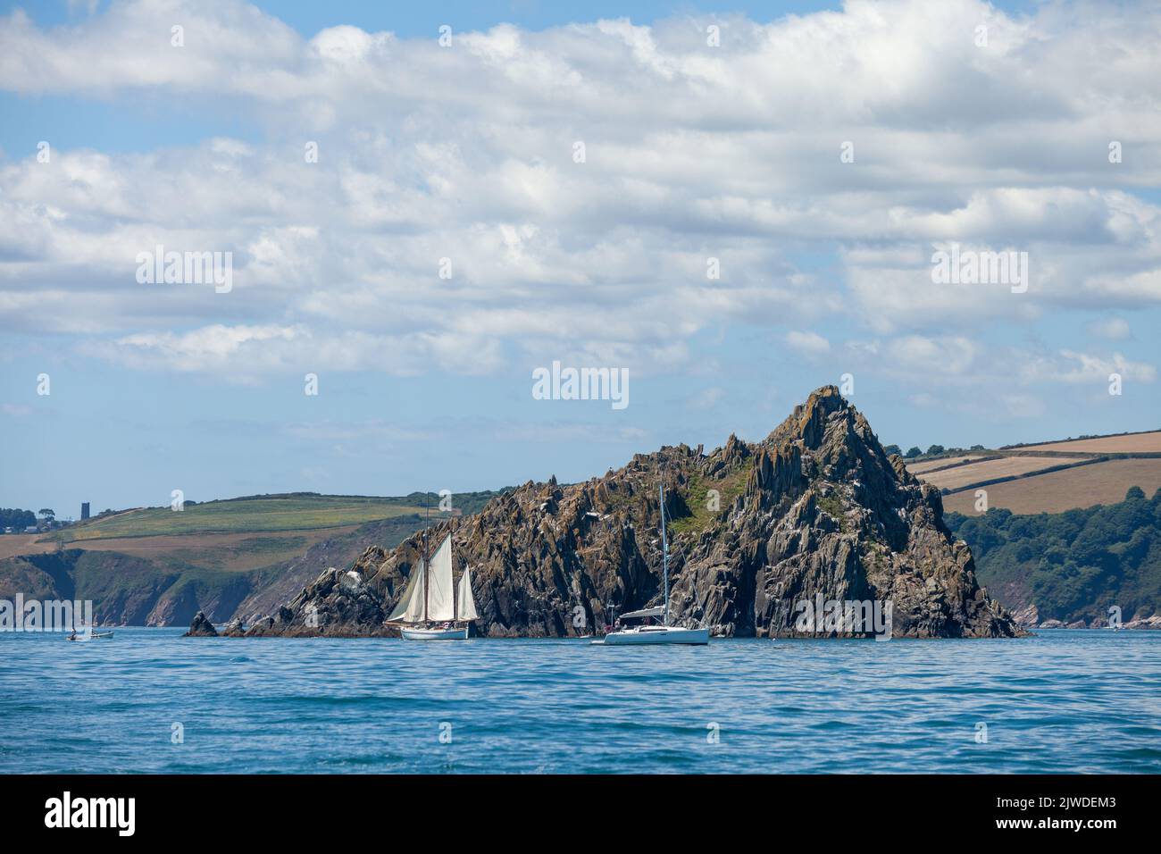 Mewstone rock near the harbour of Dartmouth , Devon Stock Photo - Alamy