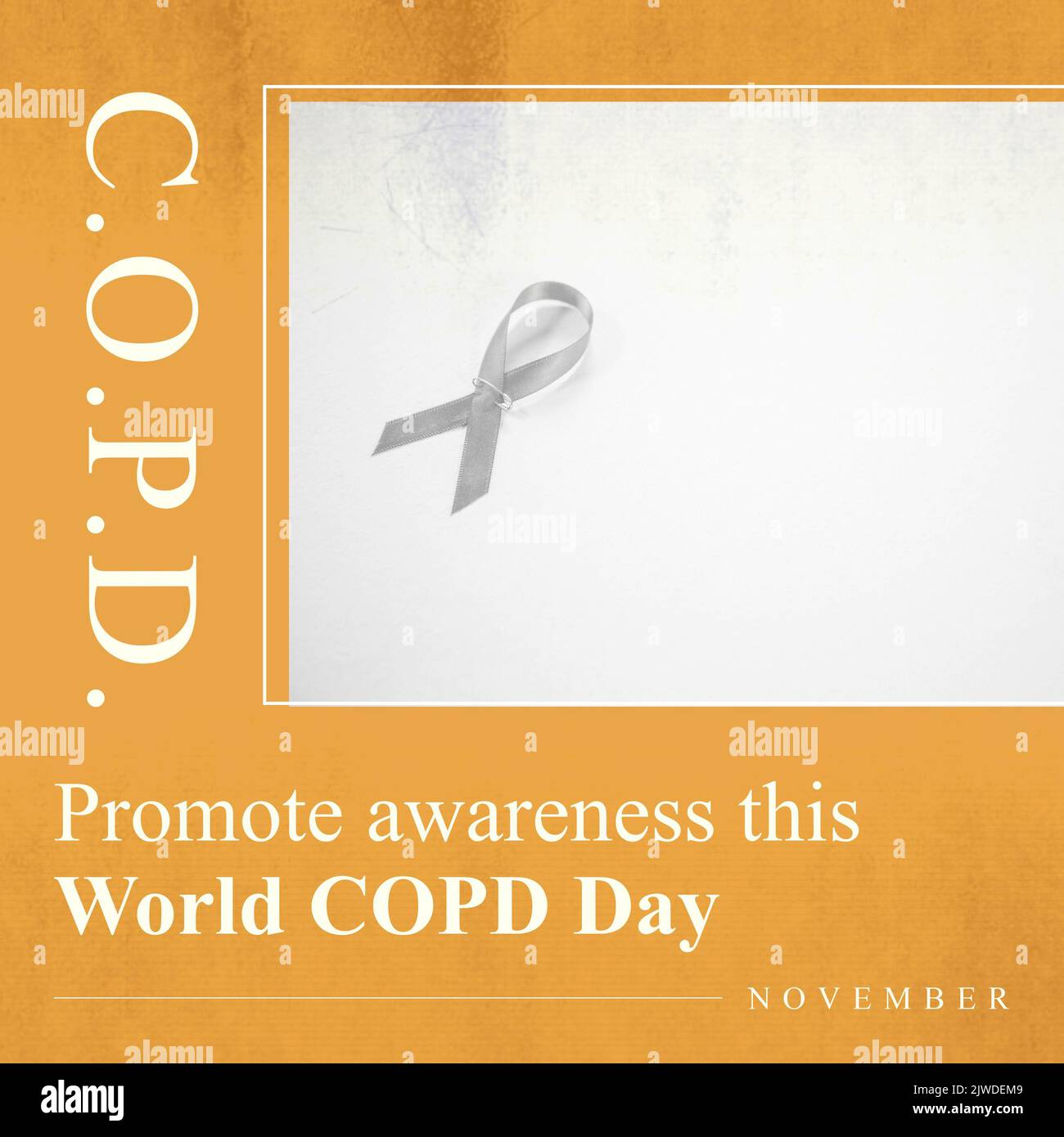 Composition of promote awareness this world copd day text with ribbon ...