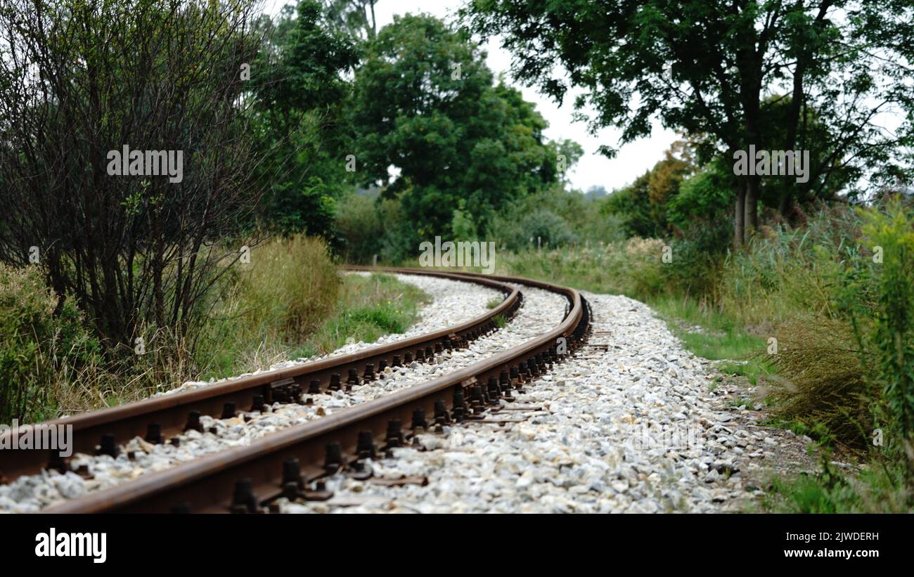 Train track, railway track landscape Stock Photo - Alamy