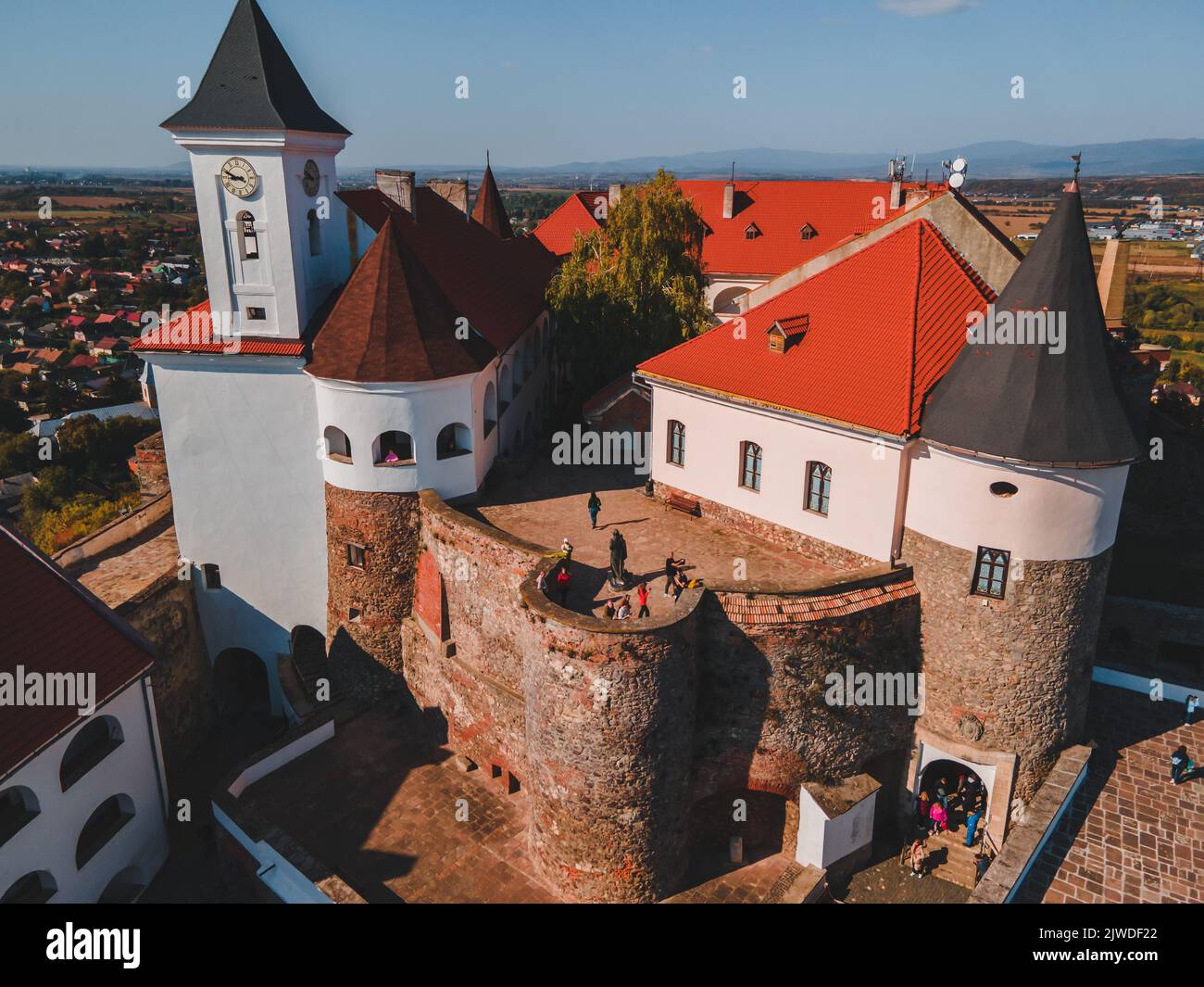 aerial view of palanok castle Stock Photo - Alamy