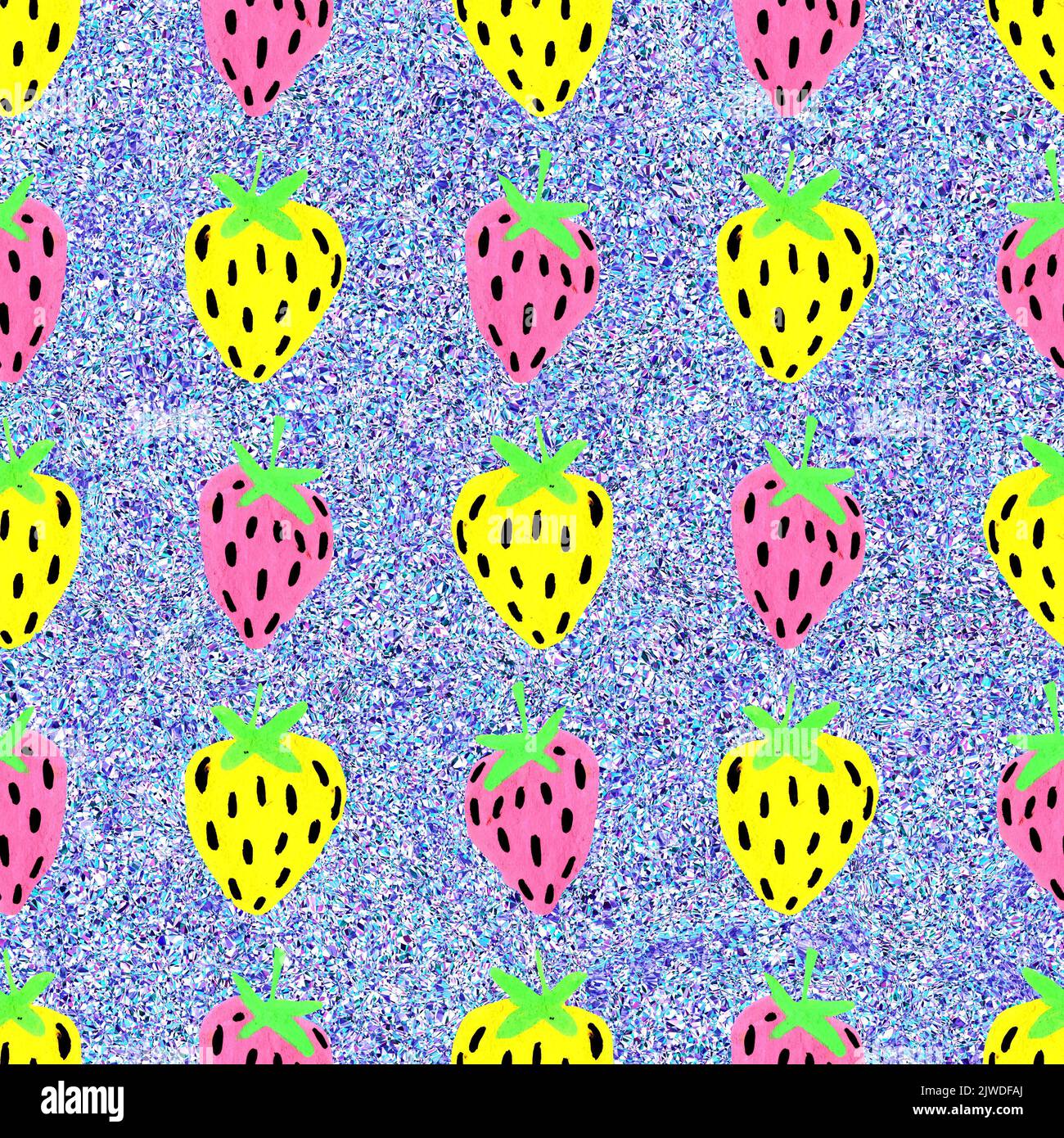 Bright strawberry vintage seamless pattern. Cottagecore retro summer ...