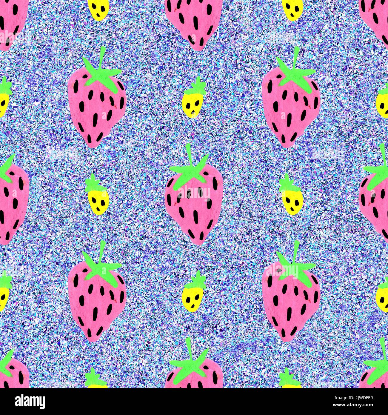 Bright strawberry vintage seamless pattern. Cottagecore retro summer ...
