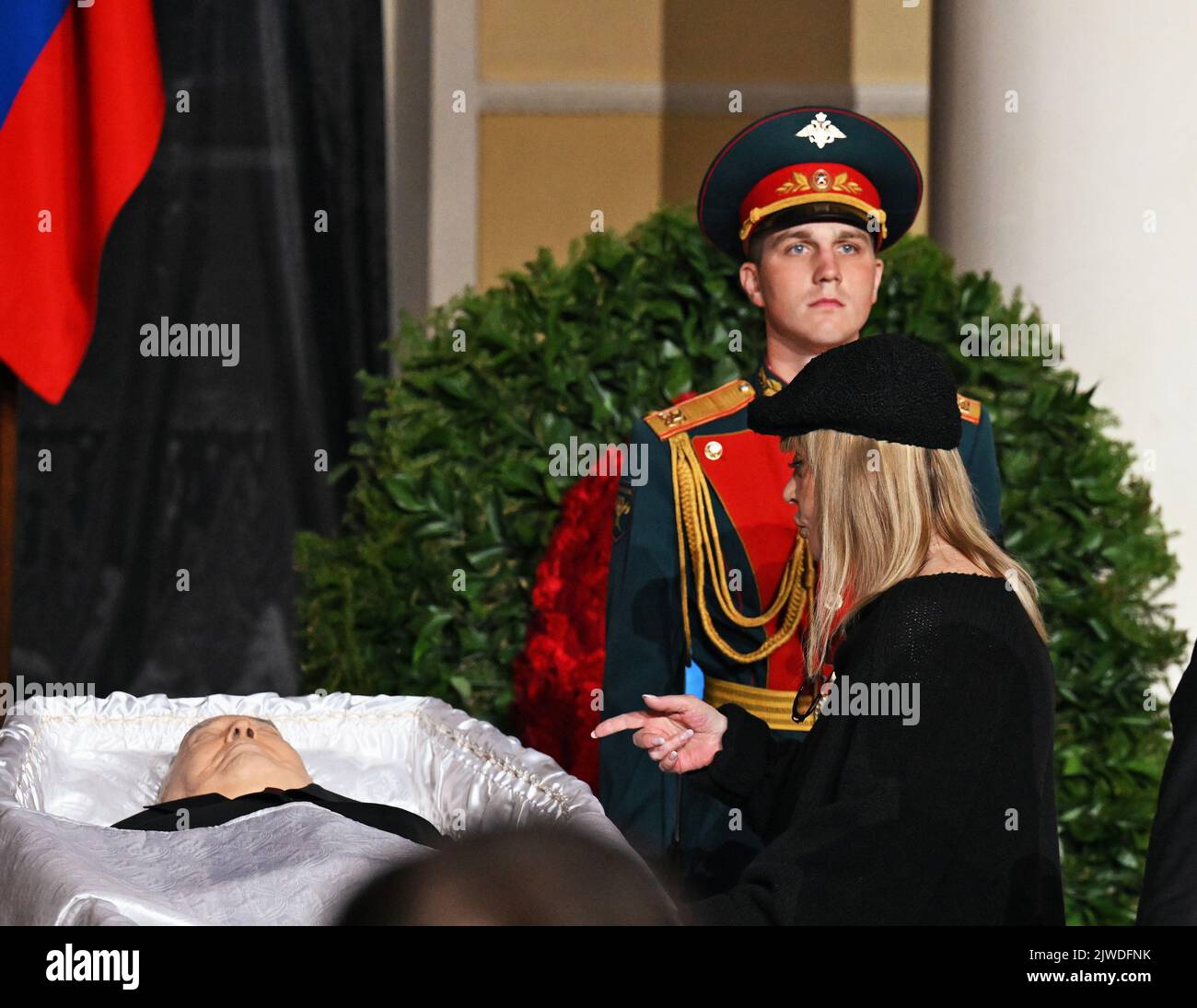 Farewell ceremony for the first President of the USSR Mikhail Gorbachev in the Hall of Columns ...