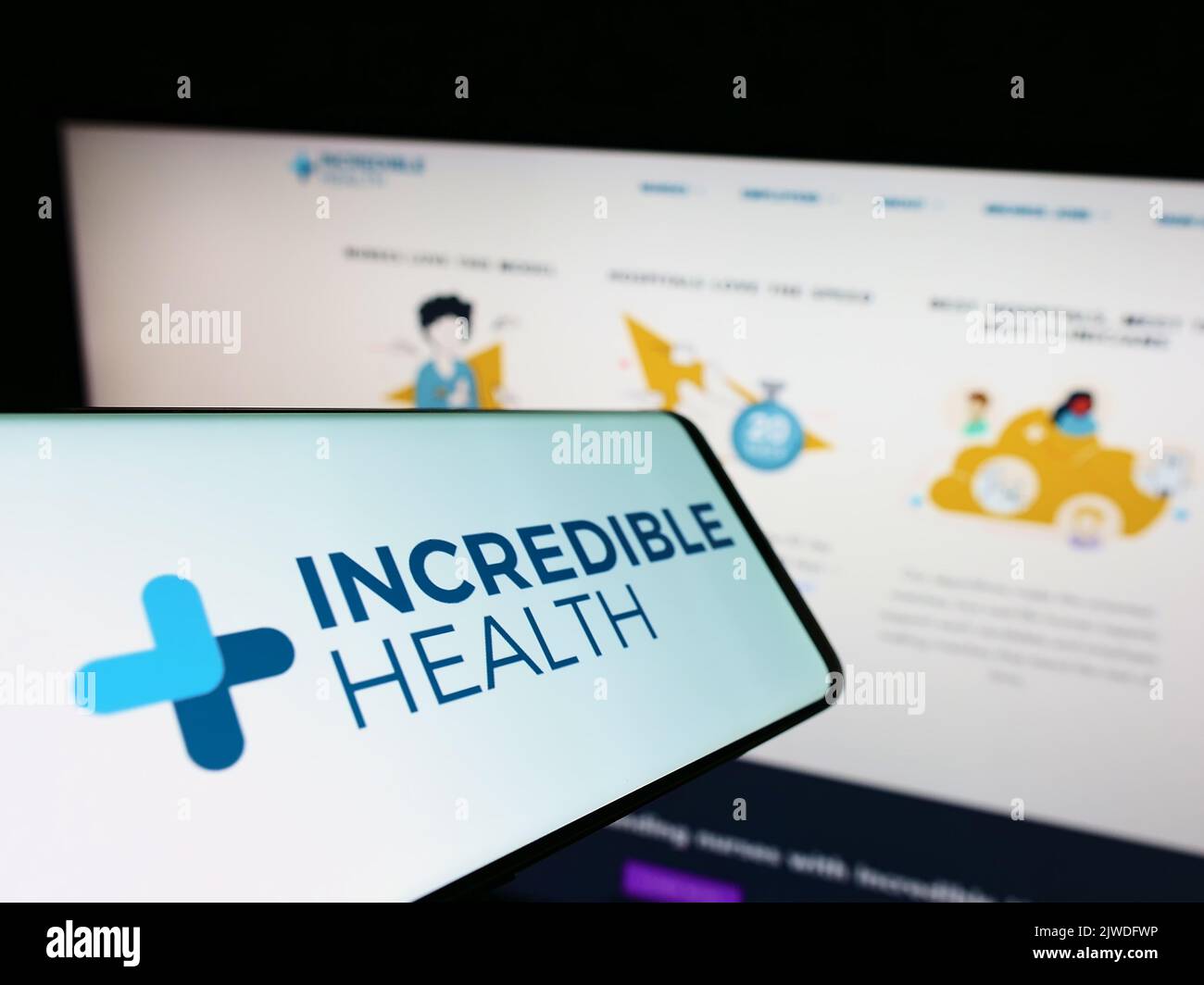 Smartphone with logo of US nurse hiring company Incredible Health Inc ...