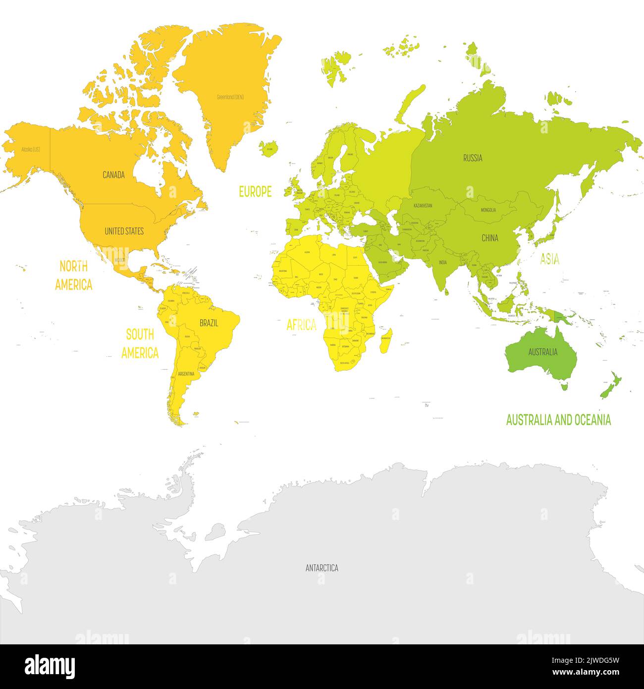 Colorful political map World continents Stock Vector Image & Art - Alamy