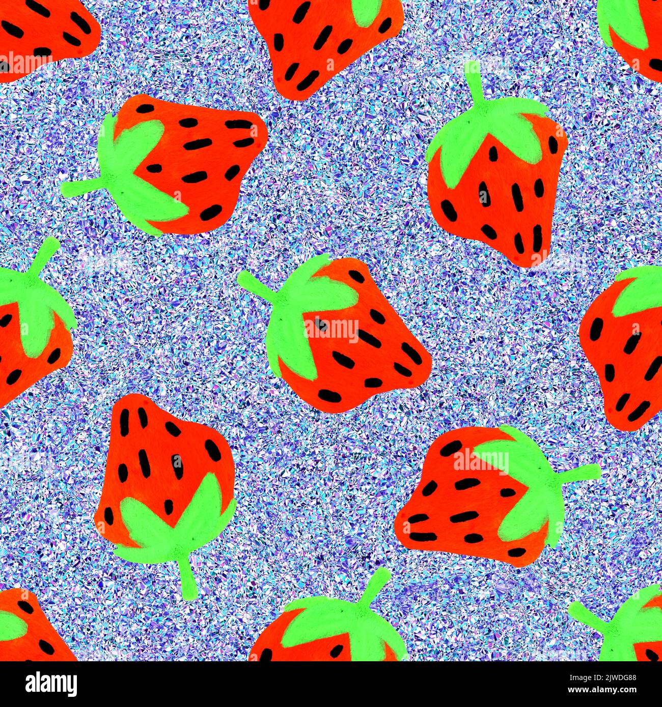 Bright strawberry vintage seamless pattern. Cottagecore retro summer ...