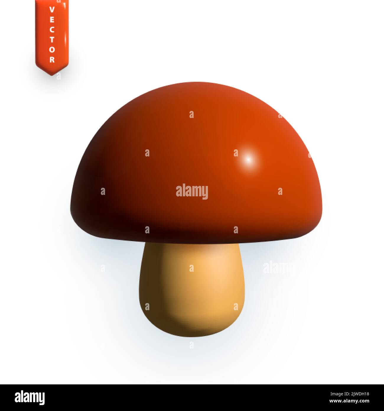 Realistic forest brown mushroom. 3d illustration. Vector Stock Vector ...