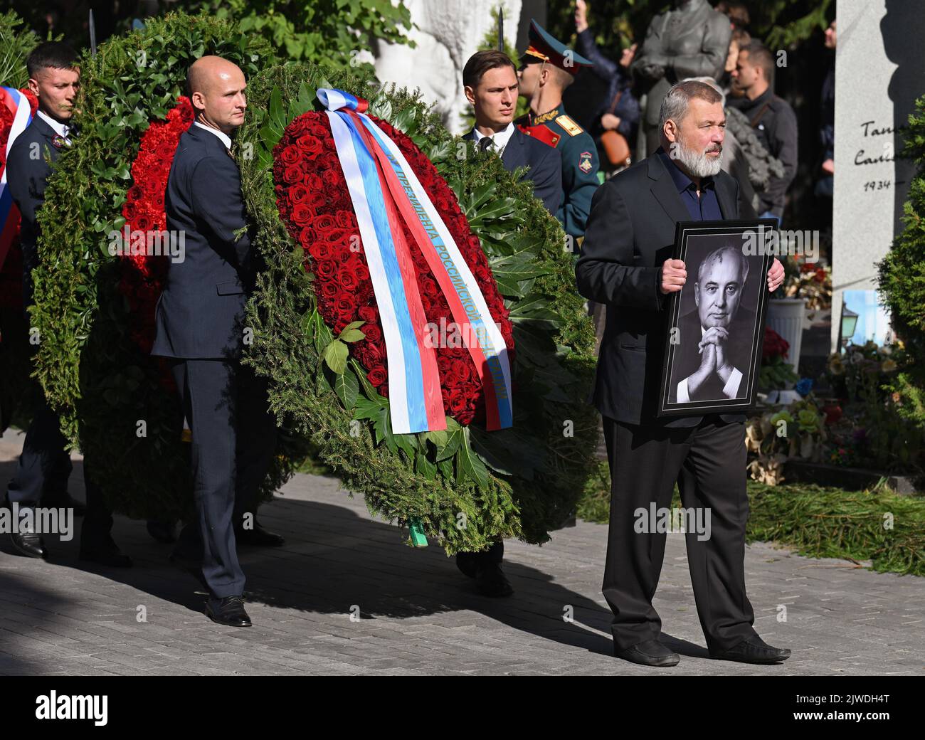 The funeral of the first President of the USSR Mikhail Gorbachev at the Novodevichy Cemetery ...