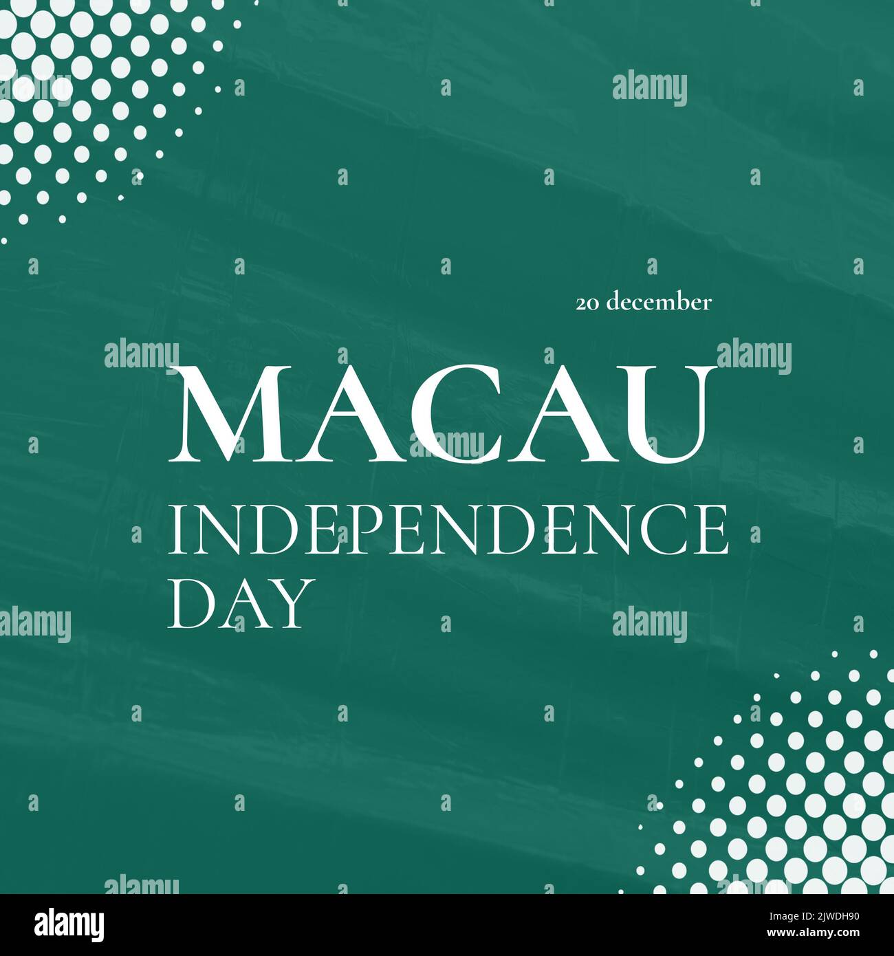 Composition of macau independence day text on green background Stock ...