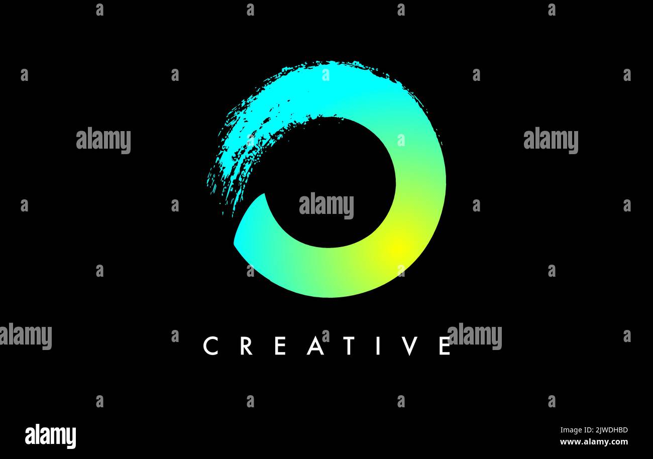 Letter O Logo Icon Design with Rounded Shape and Artistic Brush Stroke ...