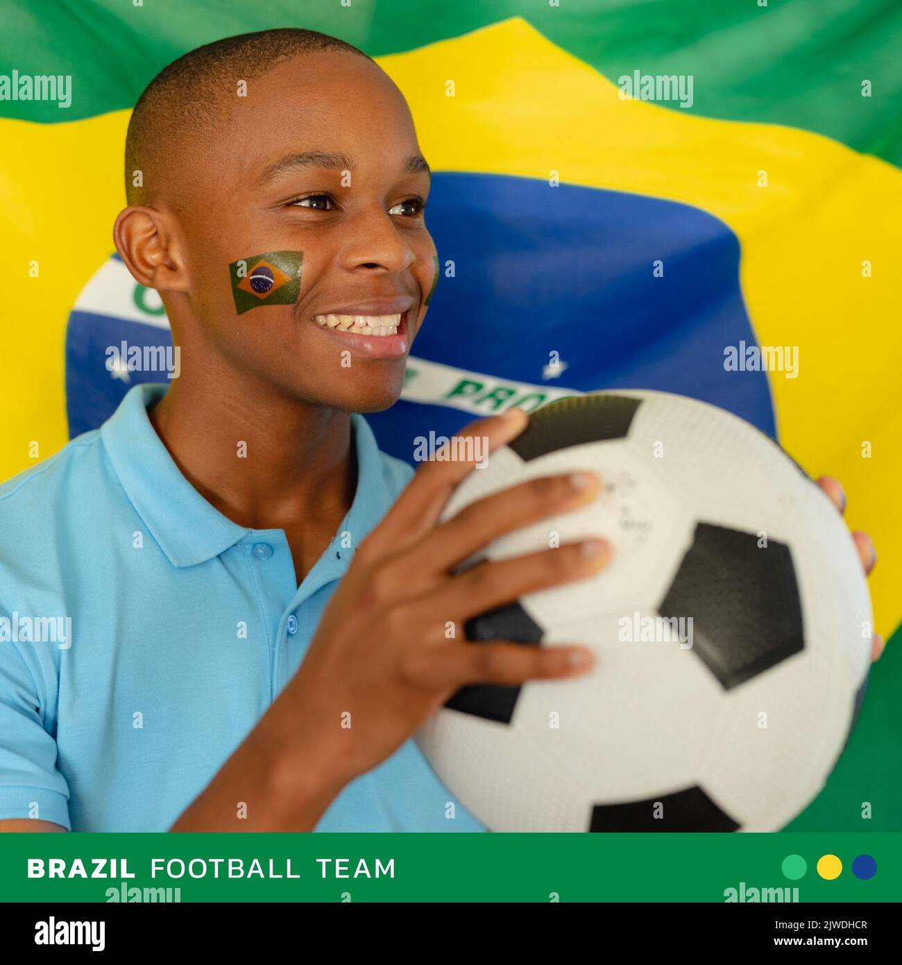 Brazil flag football hi-res stock photography and images - Alamy