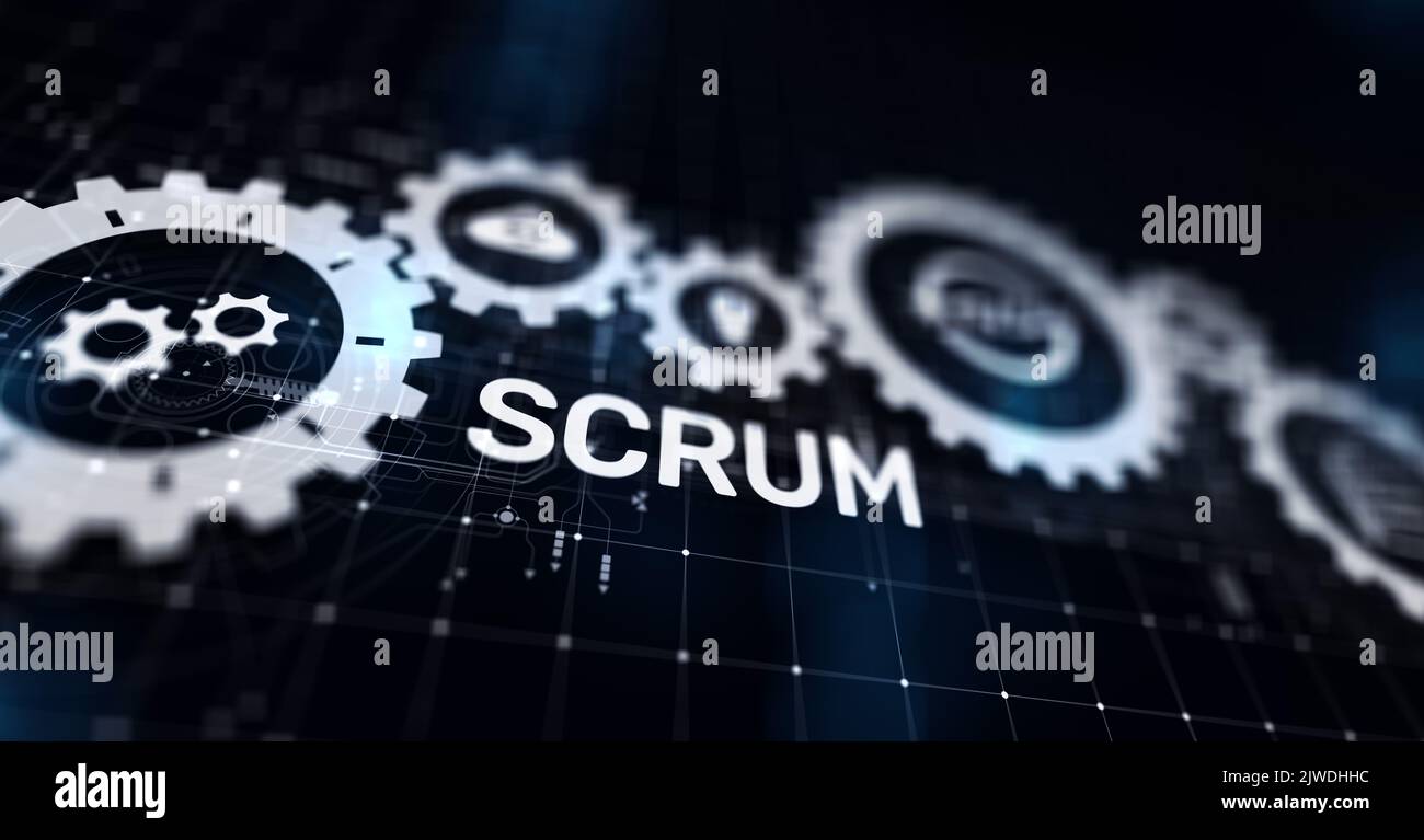SCRUM, Agile development methodology, programming and application design technology concept on ...