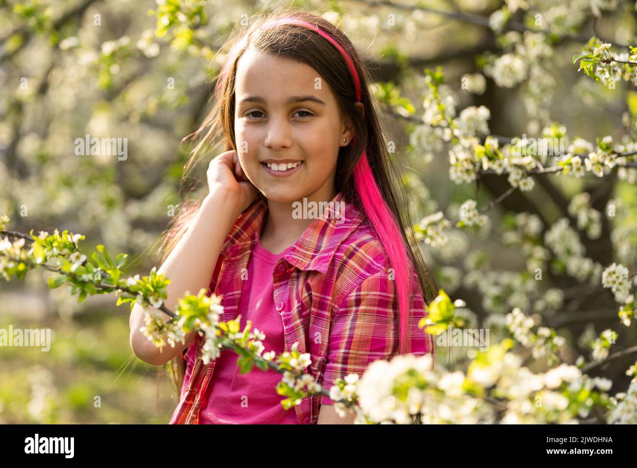beautiful girl with a beautiful smile, nine-year-old girl Stock Photo ...