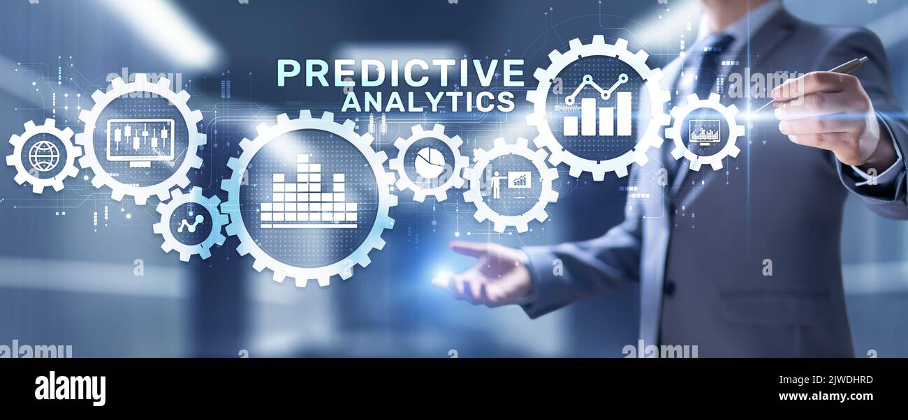 Predictive analytics business intelligence technology concept on screen ...