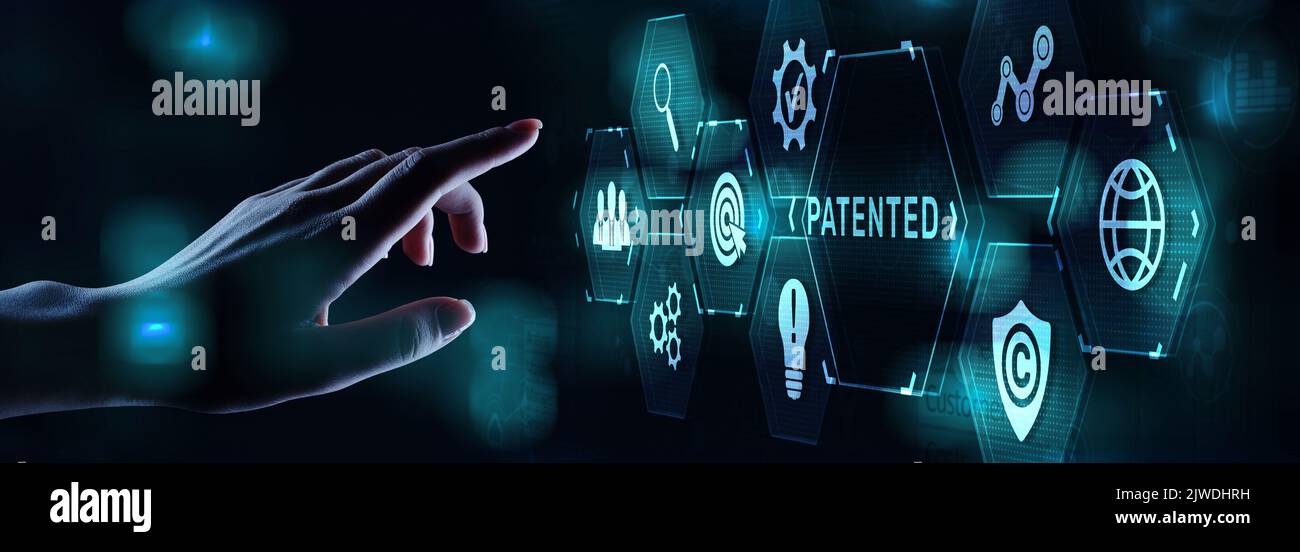 Patented. Patent copyright protection business technology concept Stock ...