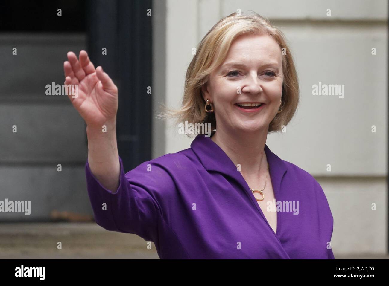 Liz Truss departs Conservative Campaign Headquarters (CCHQ) in London ...