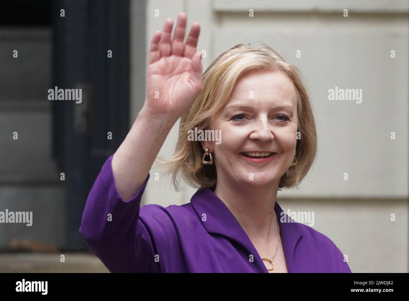 Liz Truss departs Conservative Campaign Headquarters (CCHQ) in London ...