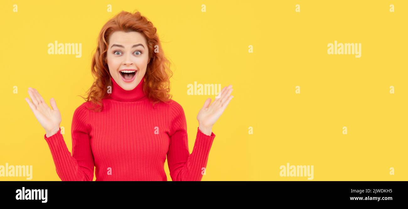 Happy exited surprised women. Image of excited screaming young woman ...