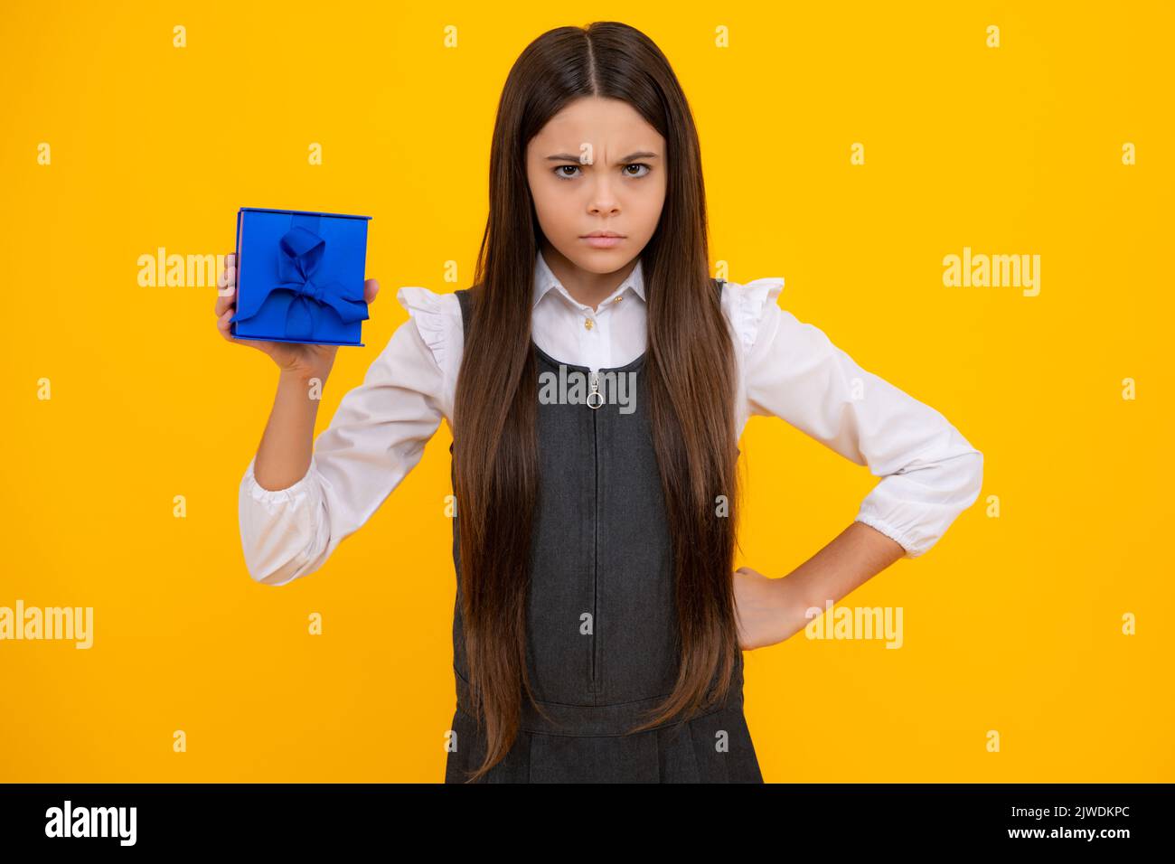 Teenager child with gift box. Present for holidays. Happy birthday ...