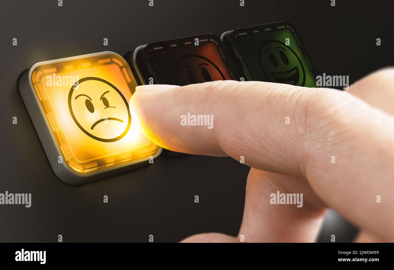 Unhappy customer leaving a negative feedback. Bad user experience ...