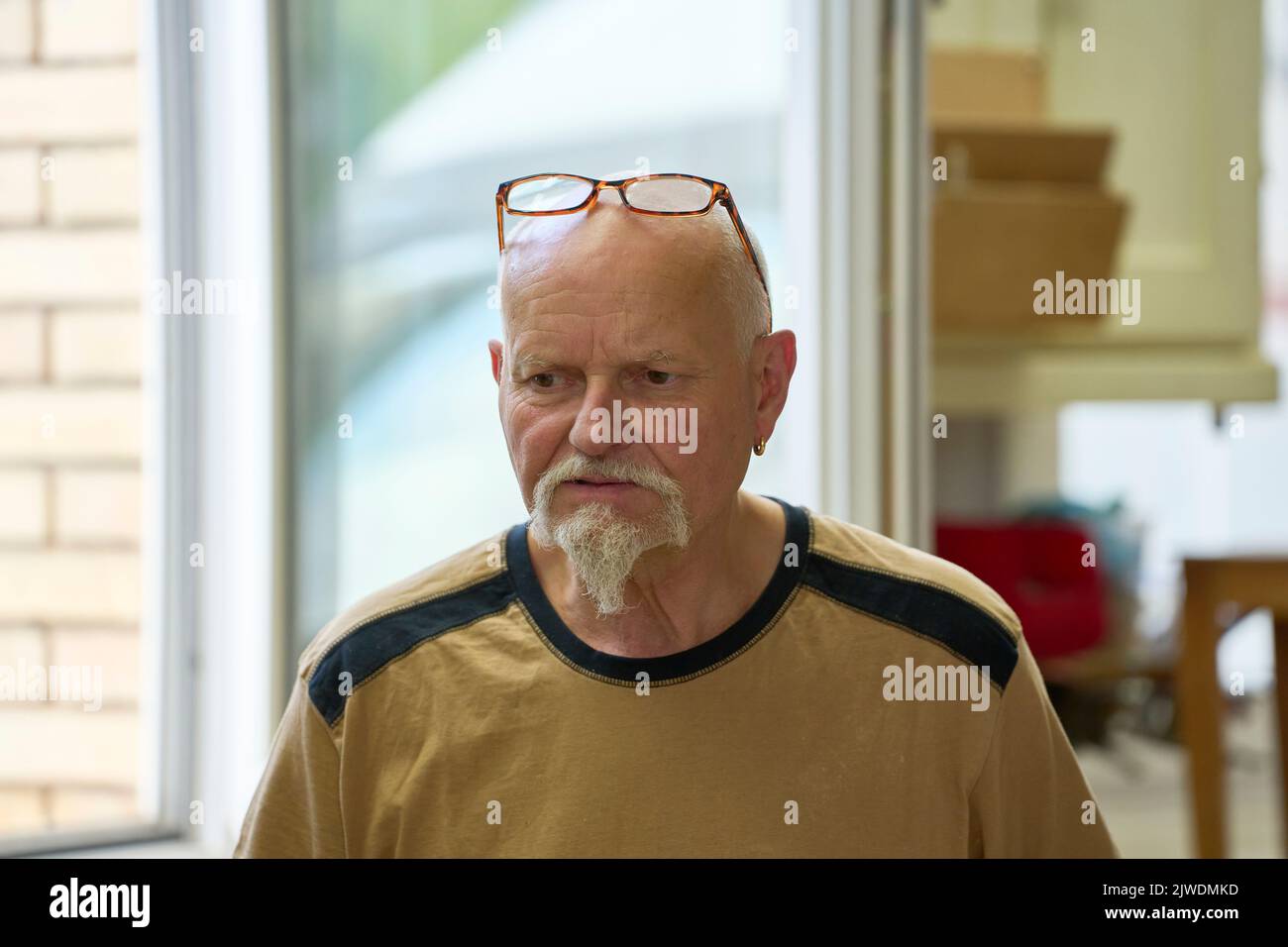 Portrait Of An Antique Carpenter In His Workshop. Russikon, Zurich ...