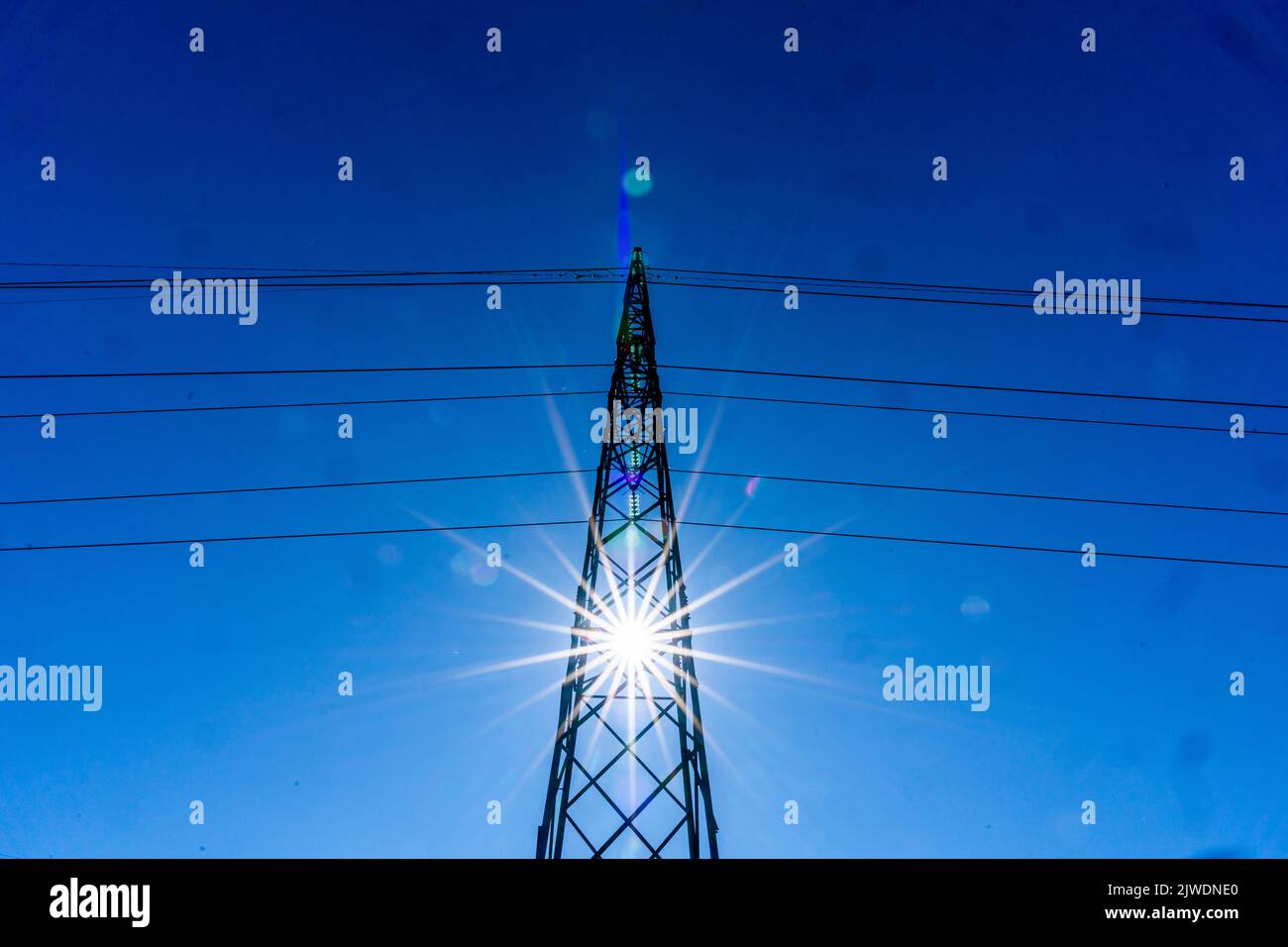 Lillestrøm 20220905.Power, power cables, power cable, power line, late ...