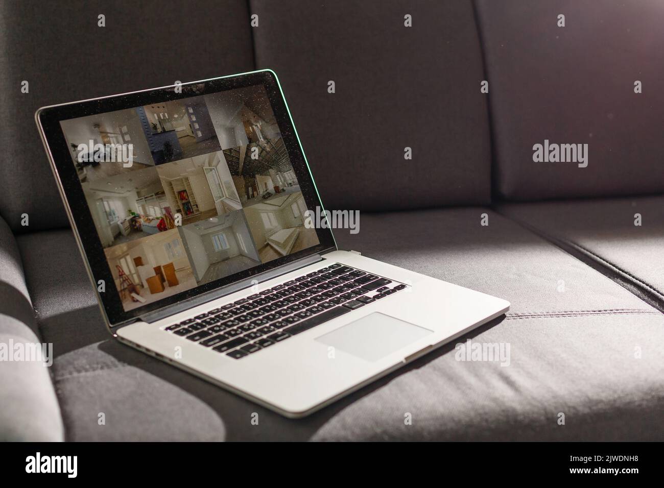 laptop on screen flat designs Stock Photo - Alamy