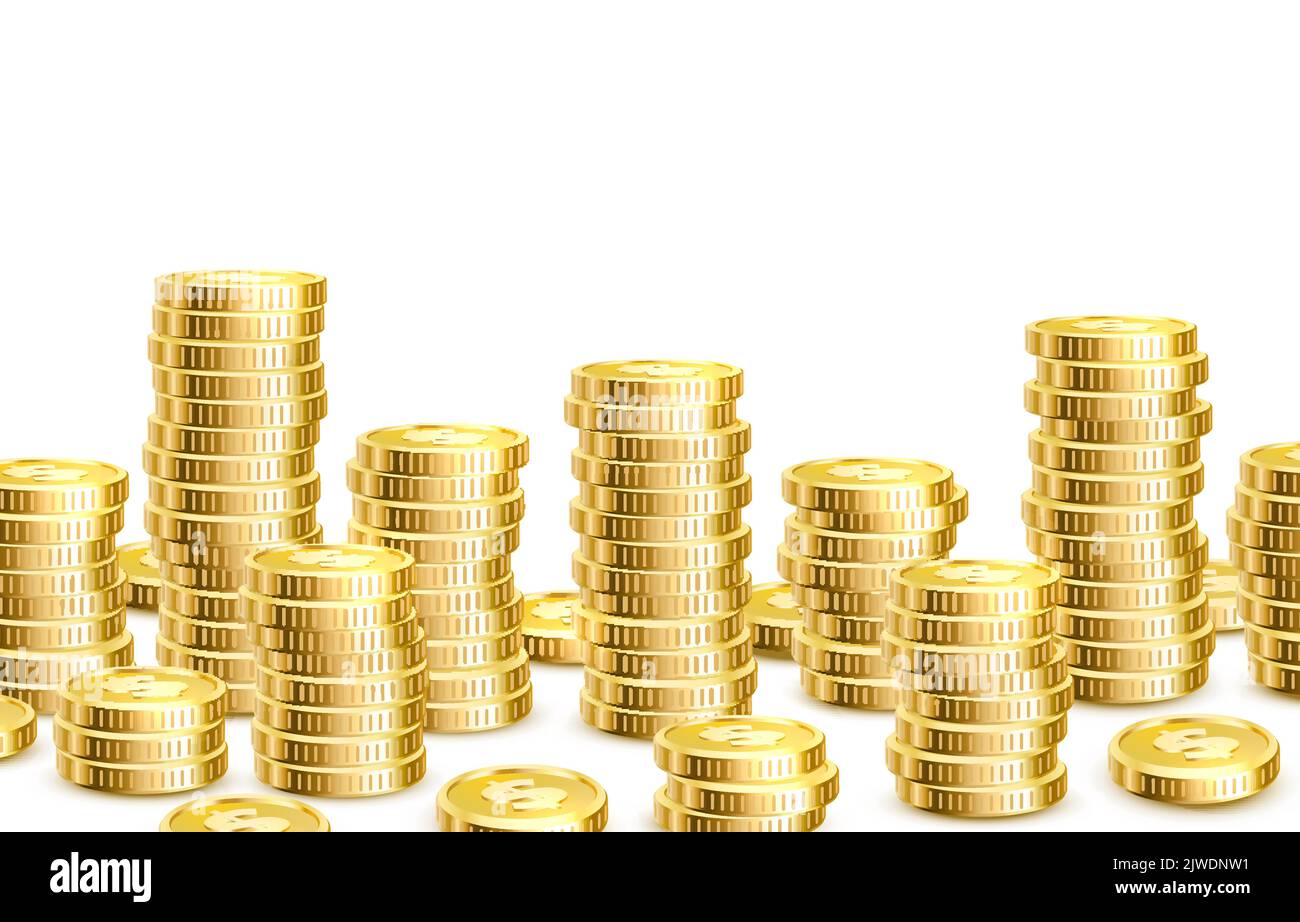 Golden coins fortune, cash finance, money winner. Vector illustration ...