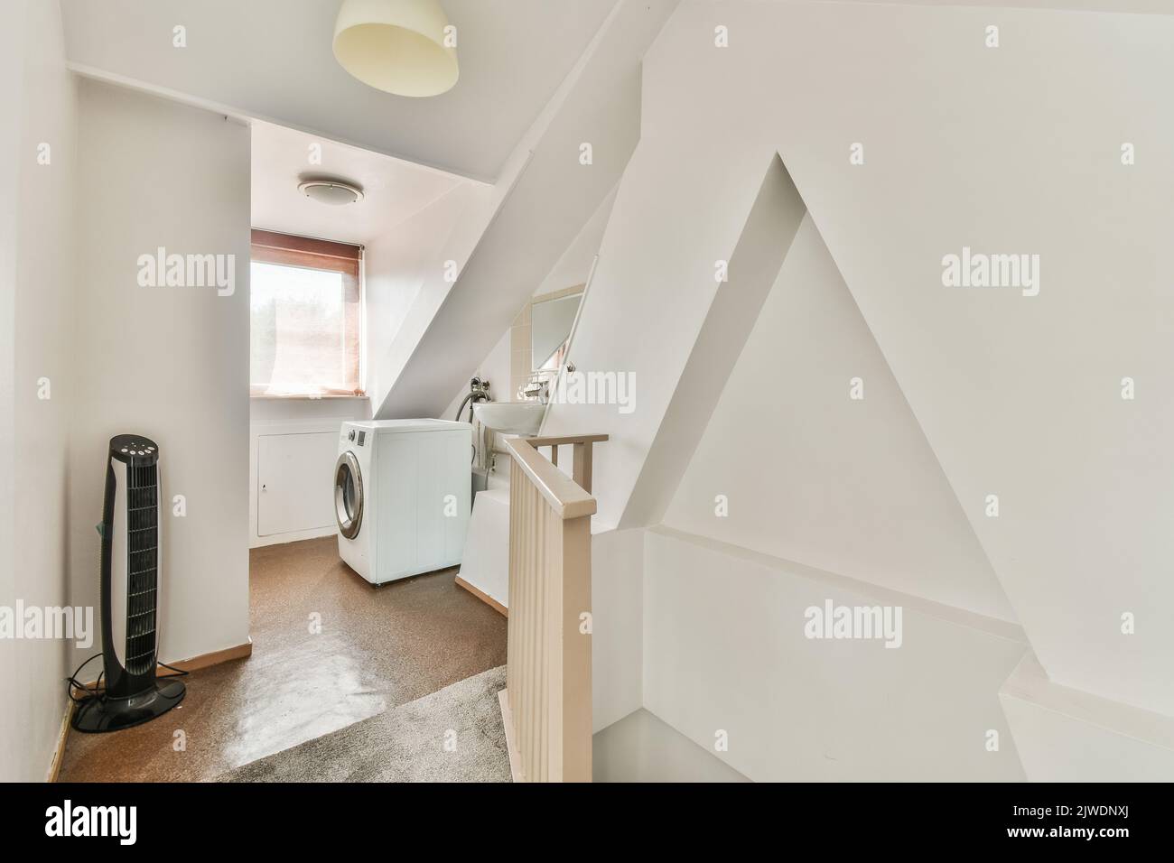 Boiler room of an apartment building with pipes and metering devices. A ...