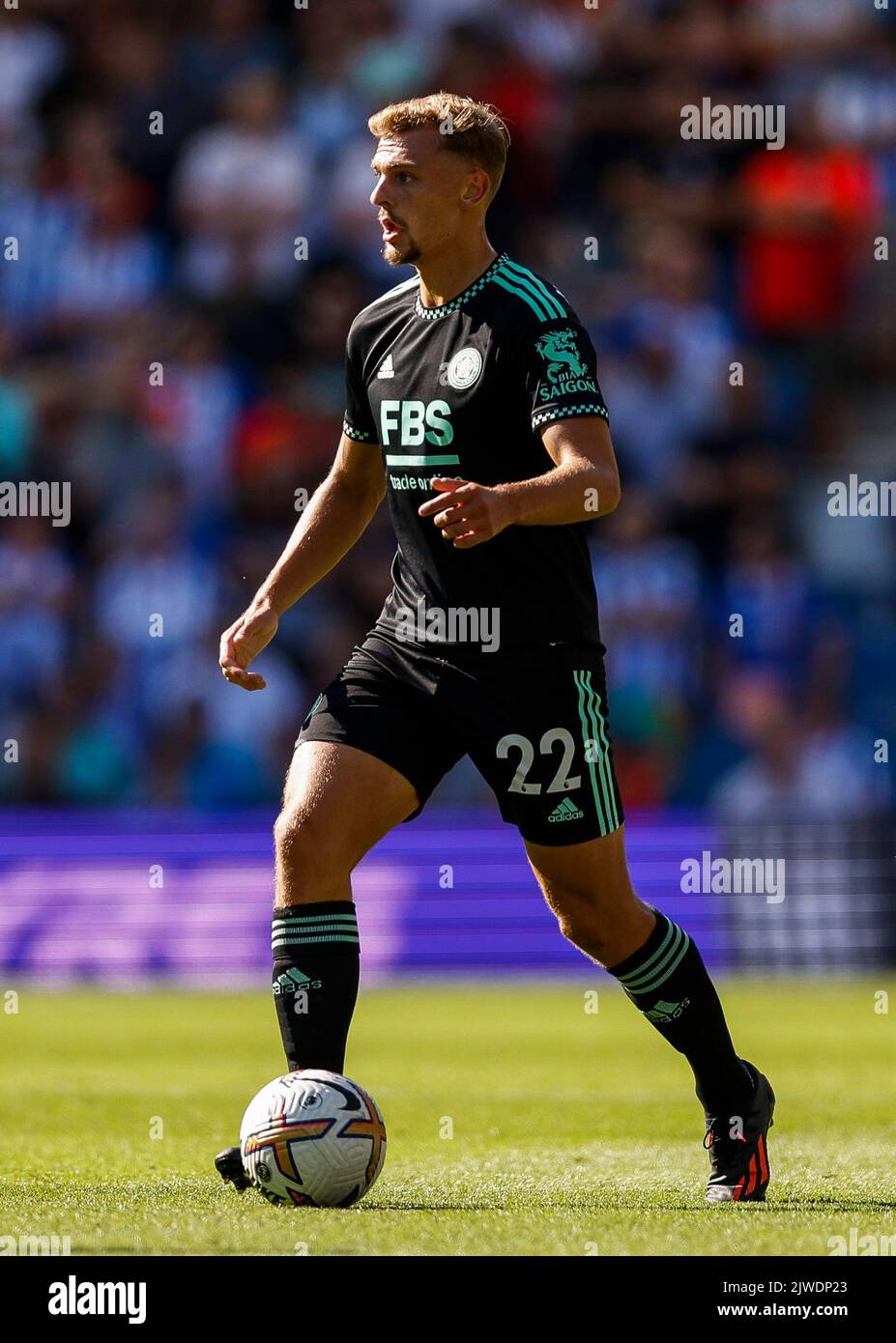 Leicester City's Kiernan Dewsbury-Hall in action during the Premier ...