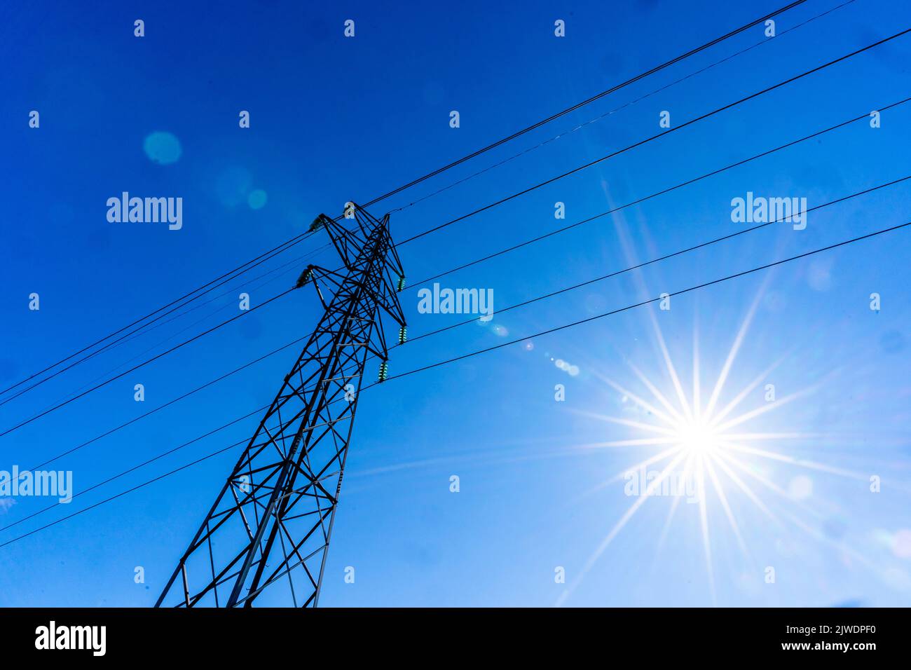 Lillestrøm 20220905.Power, power cables, power cable, power line, late ...