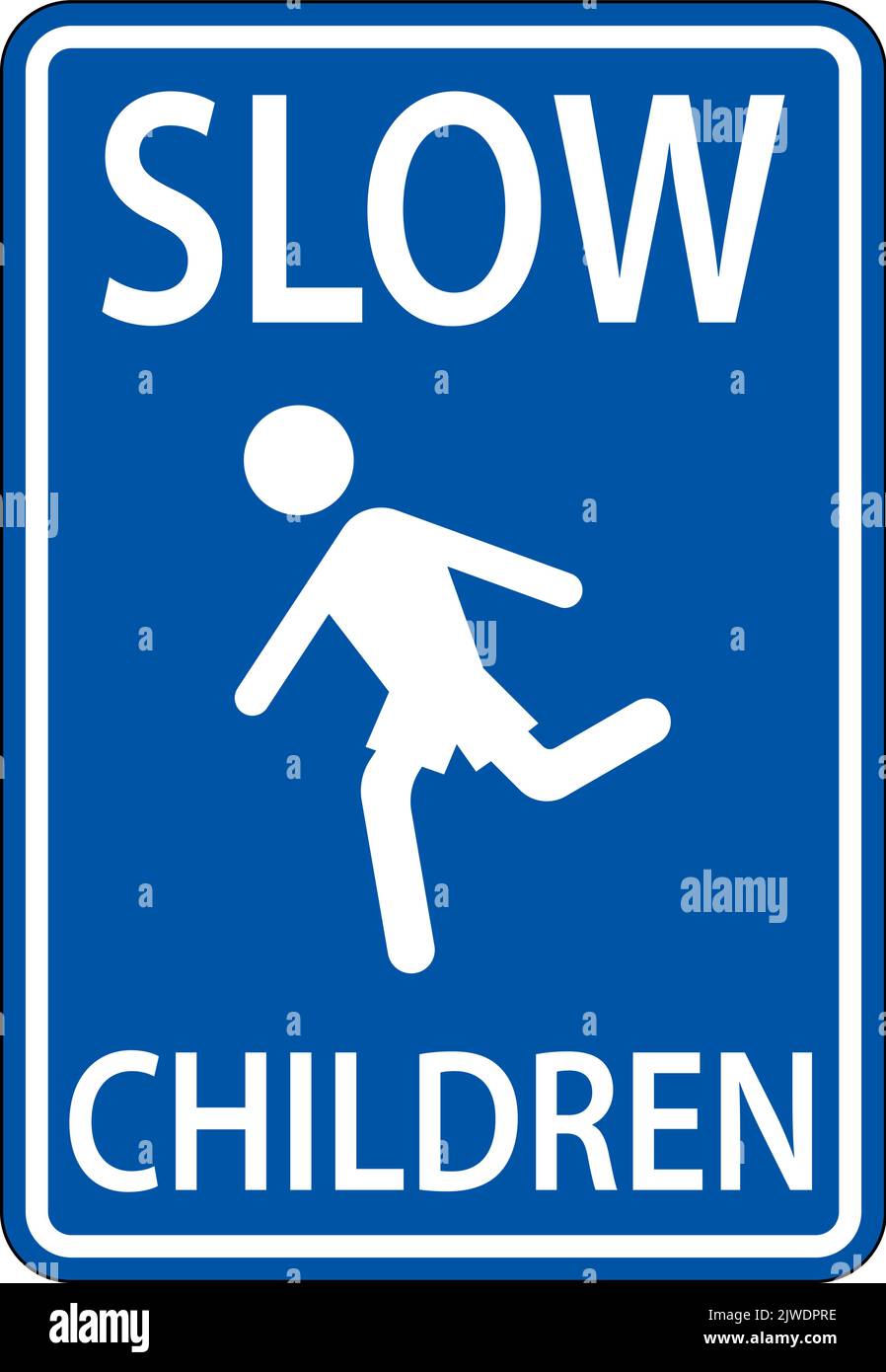 Slow Children Sign On White Background Stock Vector Image & Art - Alamy
