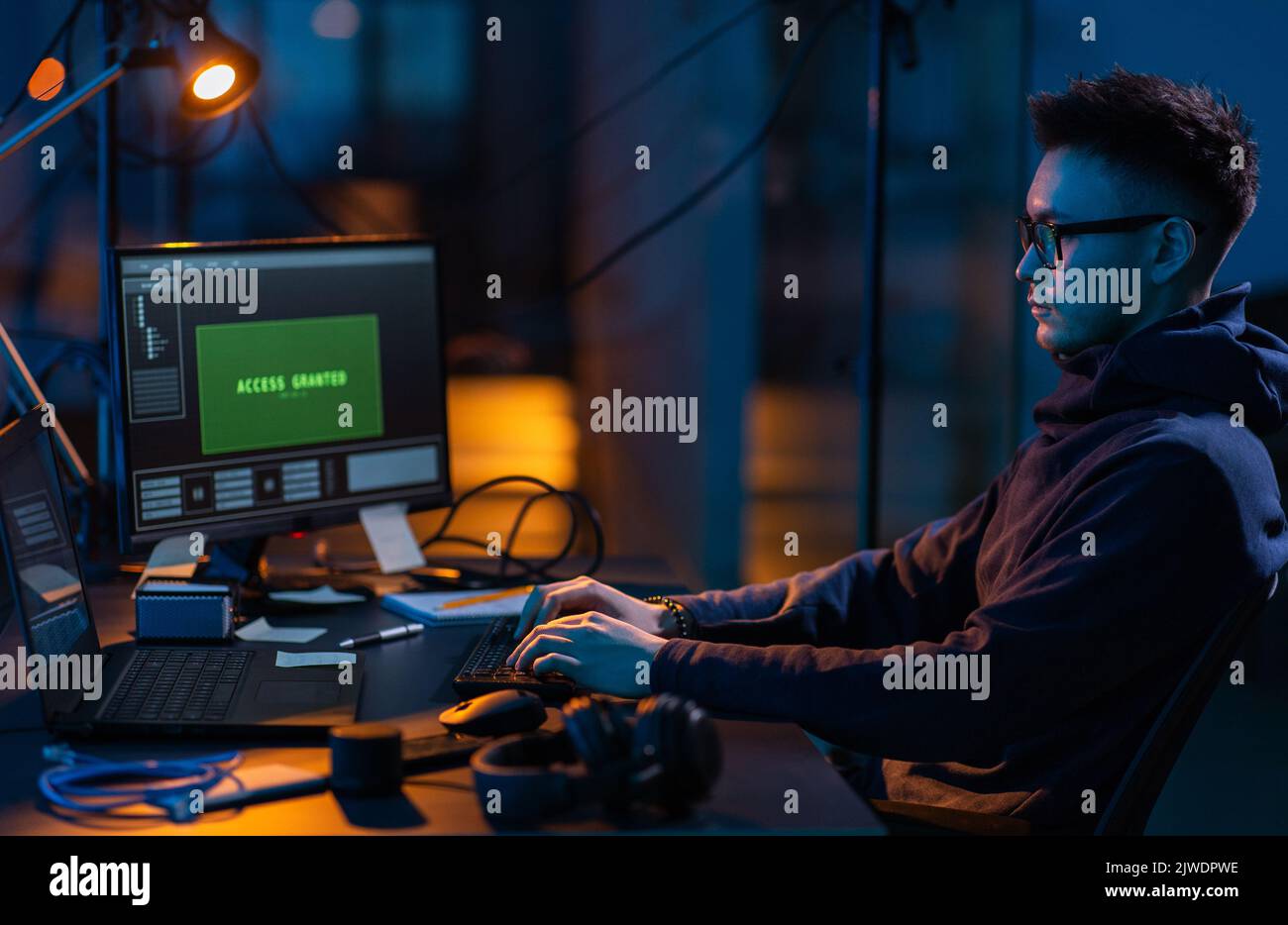 hacker using computer virus for cyber attack Stock Photo - Alamy
