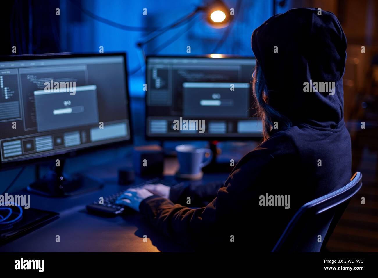 hacker using computer virus for cyber attack Stock Photo - Alamy