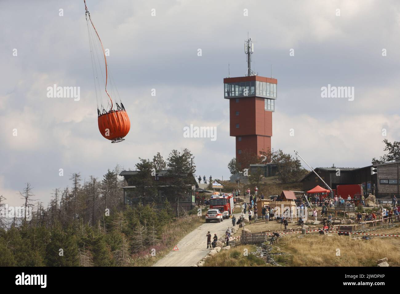 Braunlage, Germany. 05th Sep, 2022. Firefighting helicopters are ...