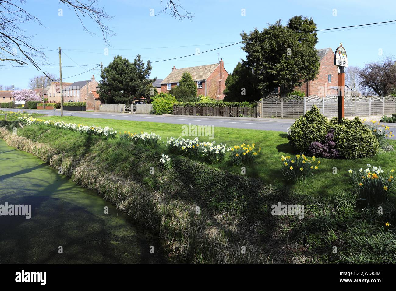 Spring view in Welney village, Cambridgeshire, England, UK Stock Photo ...